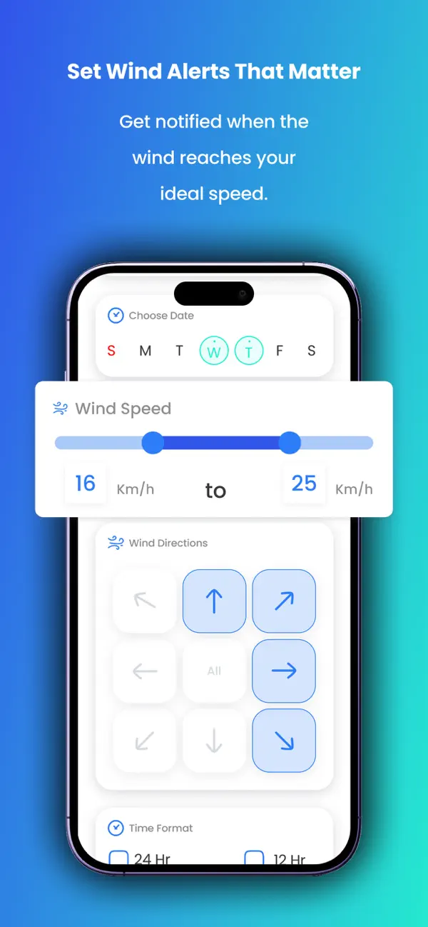 WindUp - Live Wind Alarm for Surfing, Flying & More